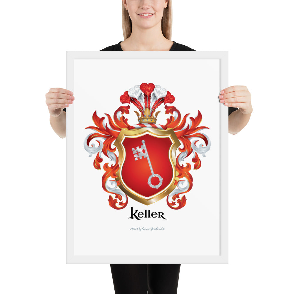Keller Family Crest framed artprint – Family Crests Store